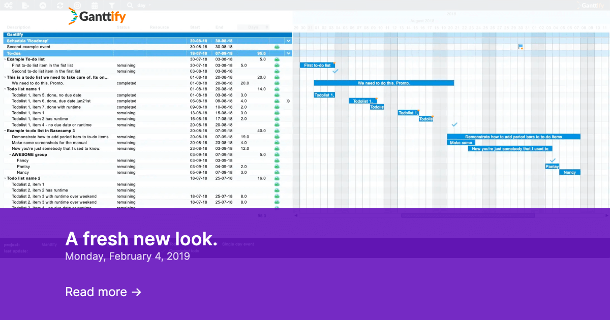 A fresh new look. | Ganttify Blog